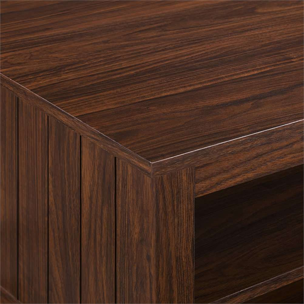 Pemberly Row 48" Grooved Panel Sided Wood Coffee Table - Dark Walnut ...