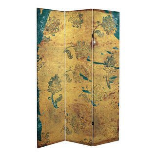 3 Panels Room Divider, Stretched Canvas With Unique Blossom Painting ...