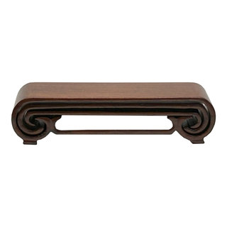 7" Set of 3 Brown Scroll Rectangular Wood Display Stand Riser Hst1106 ...