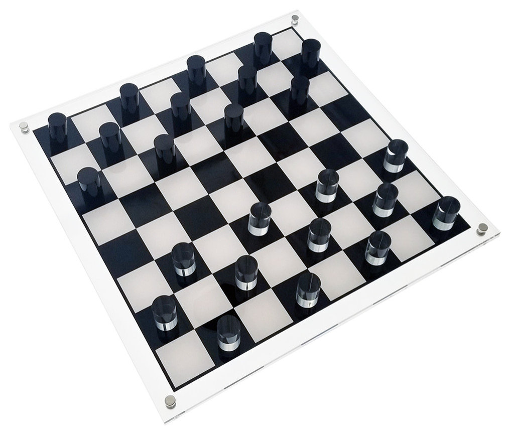 OnDisplay 3D Luxe Acrylic Checkers Set - Luxury Laser Cut Checkers ...