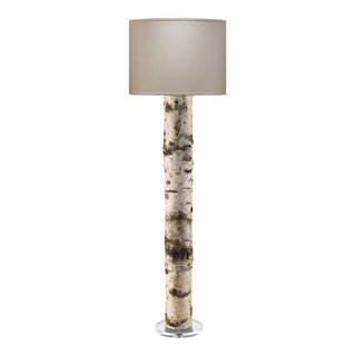 Elegant Birch Bark Tree Trunk Floor Lamp Natural Woodland Farmhouse ...