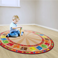 Flagship Carpets FE337-85A 6' Circle Time Books Calm Educational Rug ...