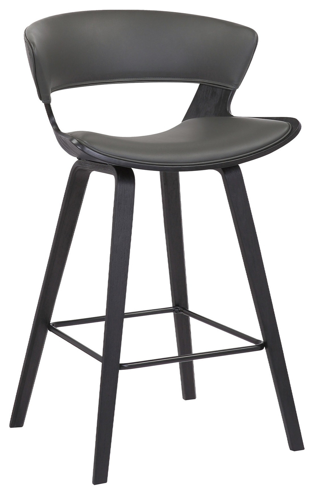 Jagger Modern 26" Wood and Faux Leather Counter Height Bar Stool ...