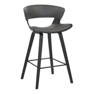 Jagger Modern 26" Wood and Faux Leather Counter Height Bar Stool ...