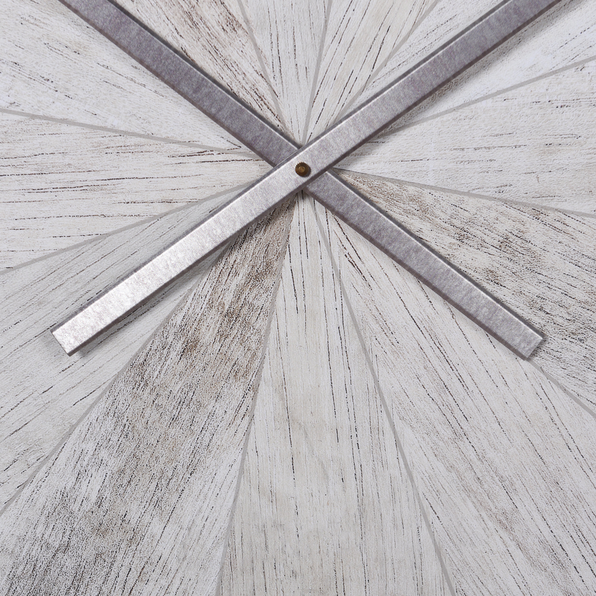 Spencer Metal and Wood Transitional Wall Clock With White Washed Oak ...