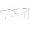 LeisureMod Rossmore Oval Coffee Table With White Steel Frame ...