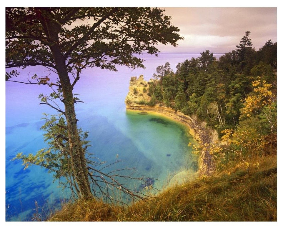 "Castle Rock, Lake Superior, Pictured Rocks Lakeshore" Paper Art, 22 ...