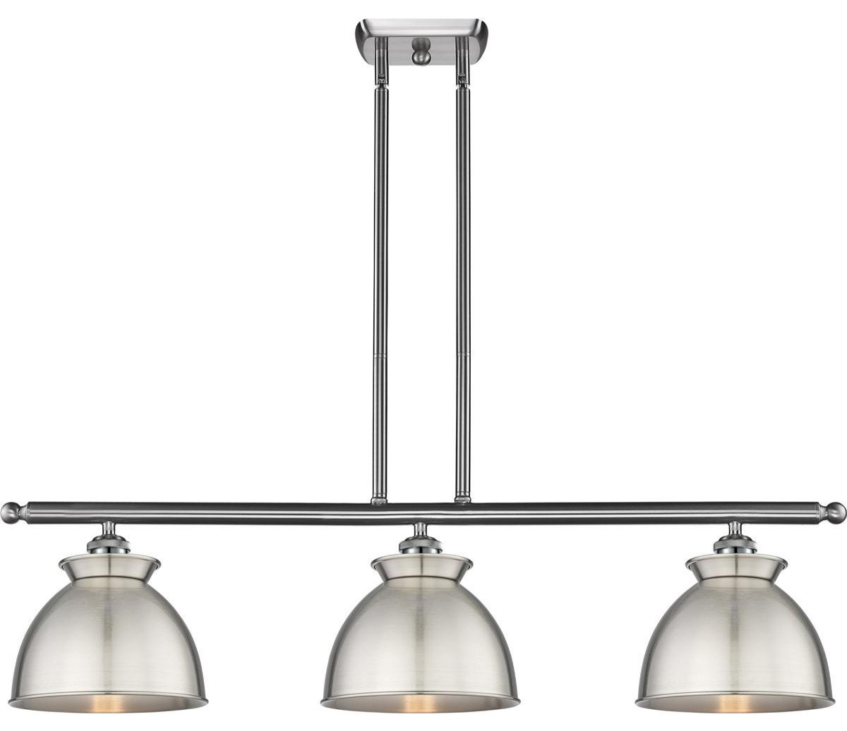 Adirondack 3 Light Island Light, Brushed Satin Nickel, Incandescent ...