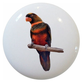 Colorful Parrot Ceramic Cabinet Drawer Knob - Cabinet And Drawer Knobs ...