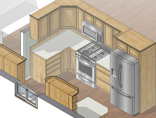 Kitchen Layout - sloped ceiling challenge