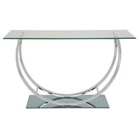 Stonecroft Furniture U Shaped Glass Top Console Table in Chrome - Contemporary - Console Tables ...