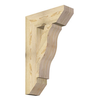 Balboa Traditional Bracket, 14"Dx22"H, 4"W Western Red Cedar/Rough Sawn ...