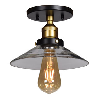 Access Lighting The District LED Semi-Flush 24001LEDDLP-BGL/CLR, Black ...