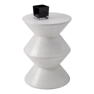 Union End Table, Marble Look, White - Transitional - Side Tables And ...