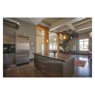 Penthouse Loft in Eastern Columbia Loft Building - Industrial - Kitchen ...