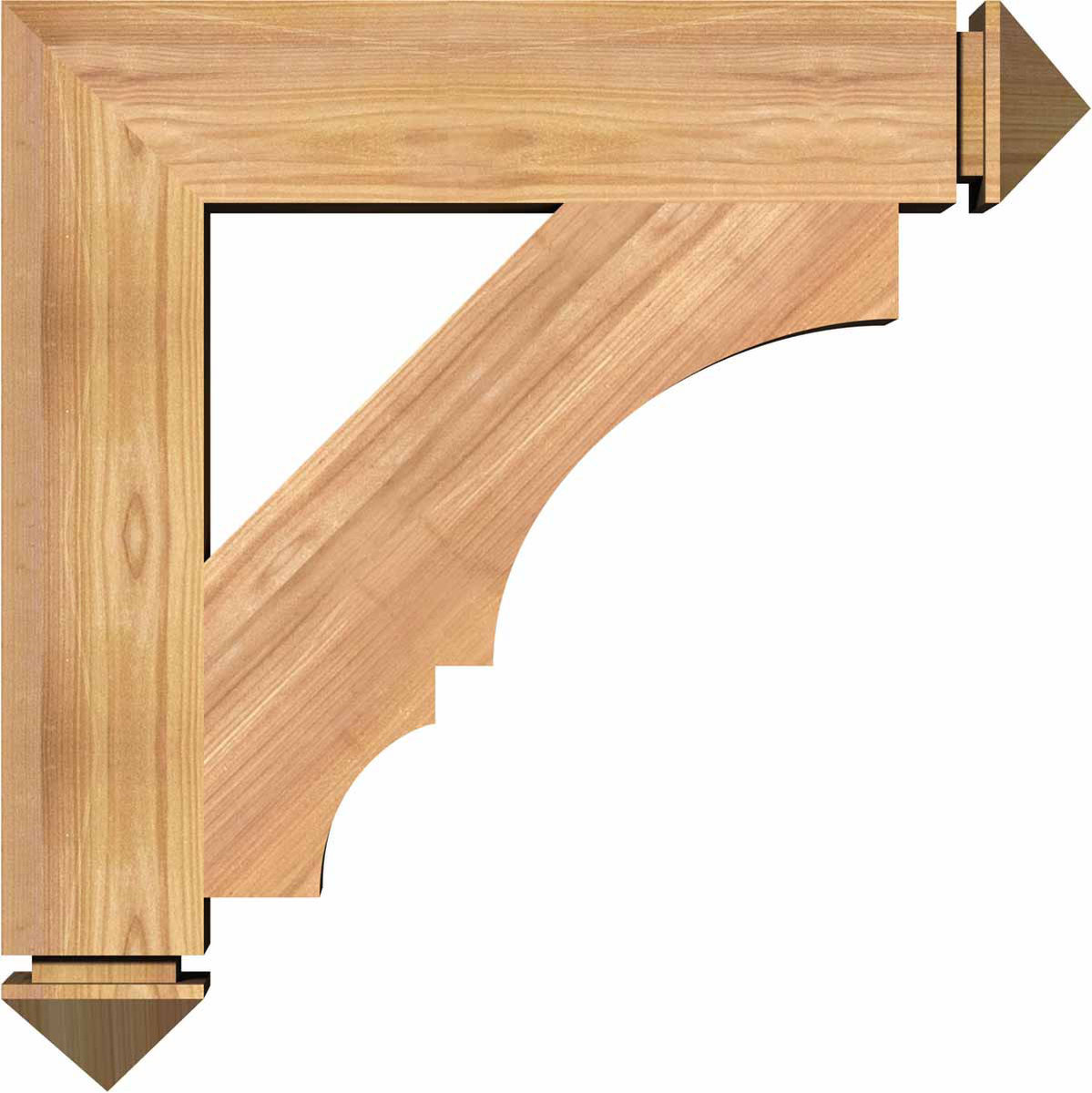 4"Wx14"Dx14"H Balboa Traditional Rough Sawn Bracket, Western Red Cedar ...