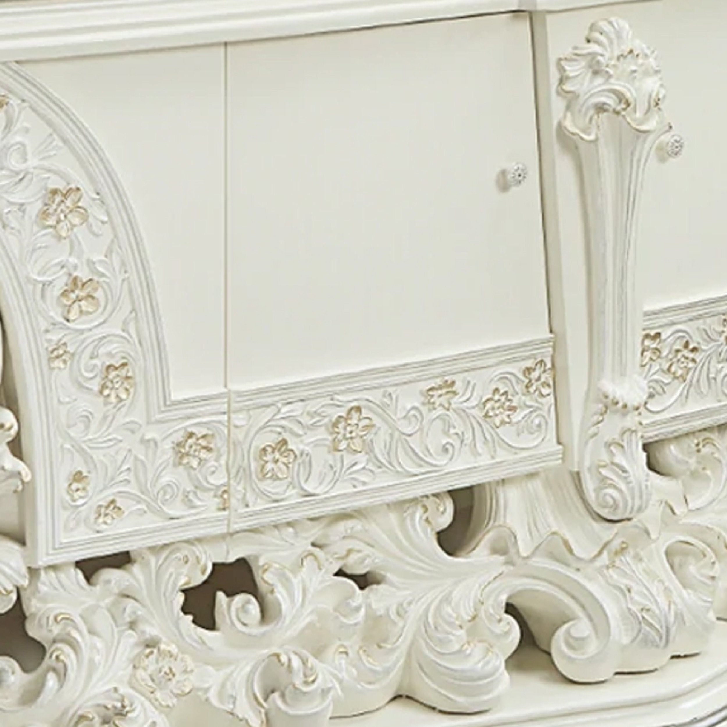 Benzara BM275669 82" Classic Ornate Sideboard Buffet Table, 2 Door ...