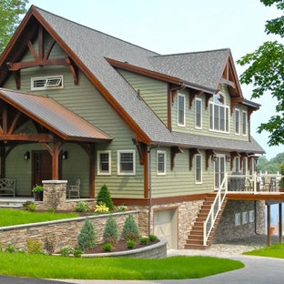 75 Beautiful Green Vinyl Exterior Home Pictures & Ideas | Houzz