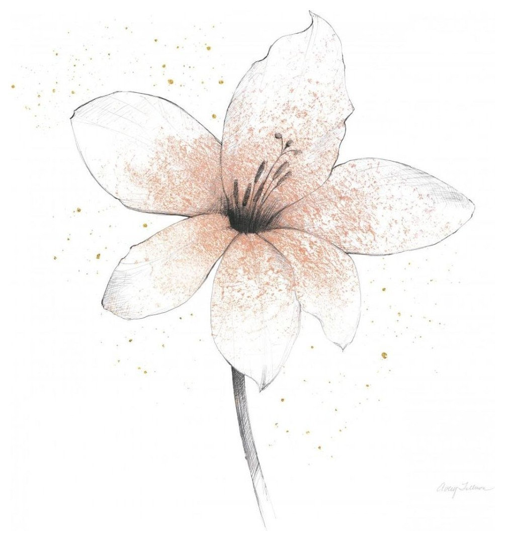 "Coral Graphite Flower II" Digital Paper Print by Avery Tillmon, 20"x20 ...