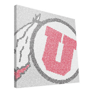 University of Utah Utes Typo Canvas Print, 12"x12" - Contemporary ...