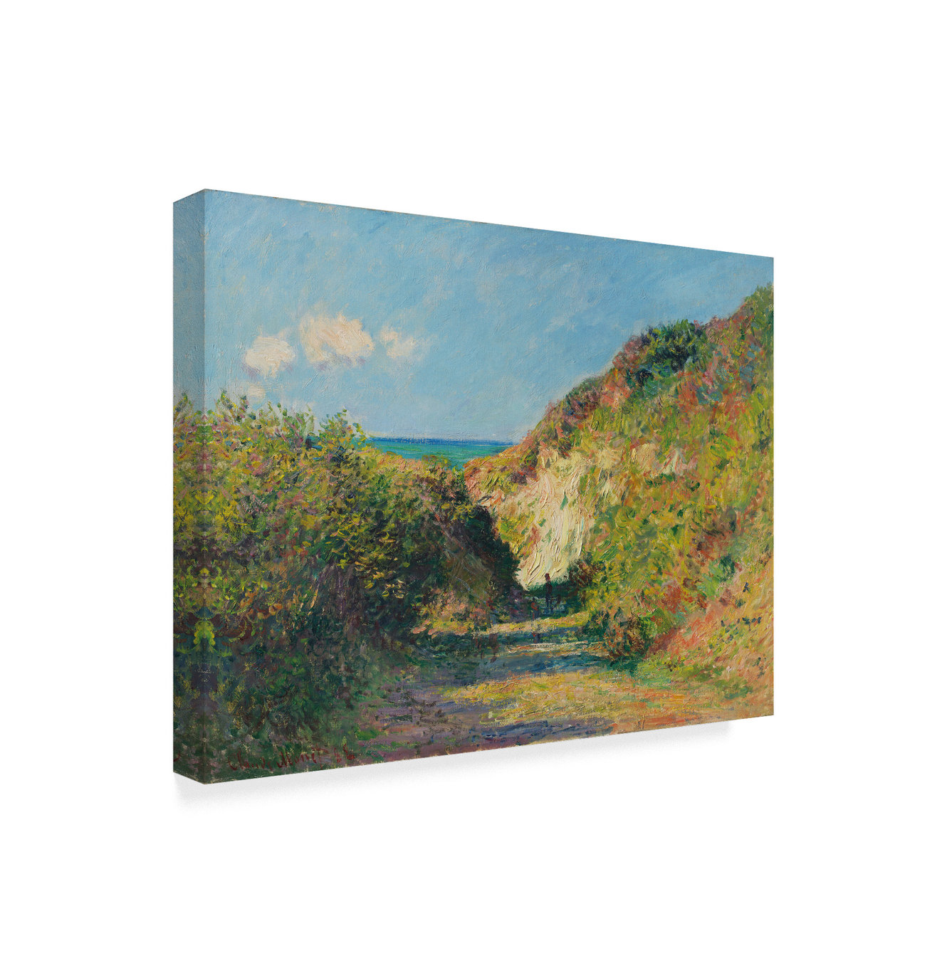 Claude Monet 'The Sunken Path, 1882' Canvas Art, 18"x24" - Beach Style ...