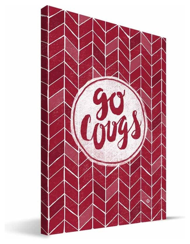 WST Cougars Geometric Canvas Print, 8"x12", 8"x12" - Contemporary ...