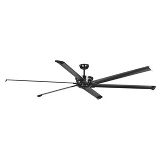 Huff Collection Indoor/Outdoor 96" 6-Blade Black Ceiling Fan ...