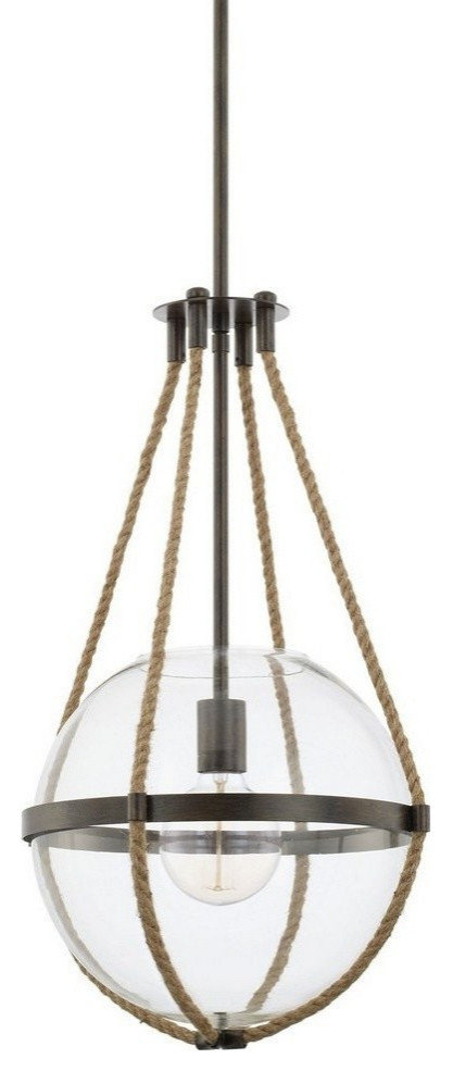 Capital Lighting Beaufort 1-Light Pendant 327413MS, Mystic Sand - Beach ...
