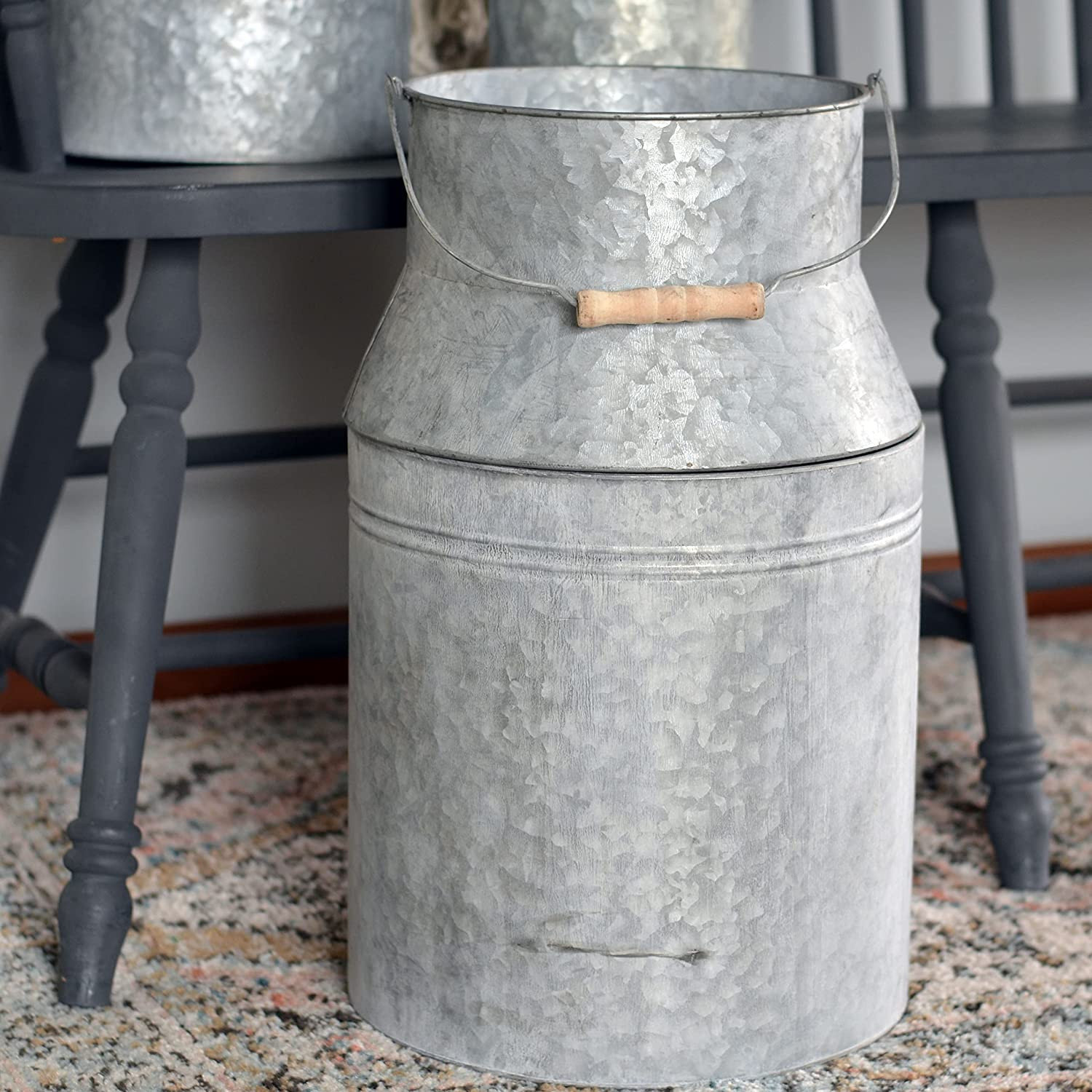 3 Piece Creamery Milk Can Set, 19 1/4 L x 9 1/2 W x 9 1/2 H inches ...