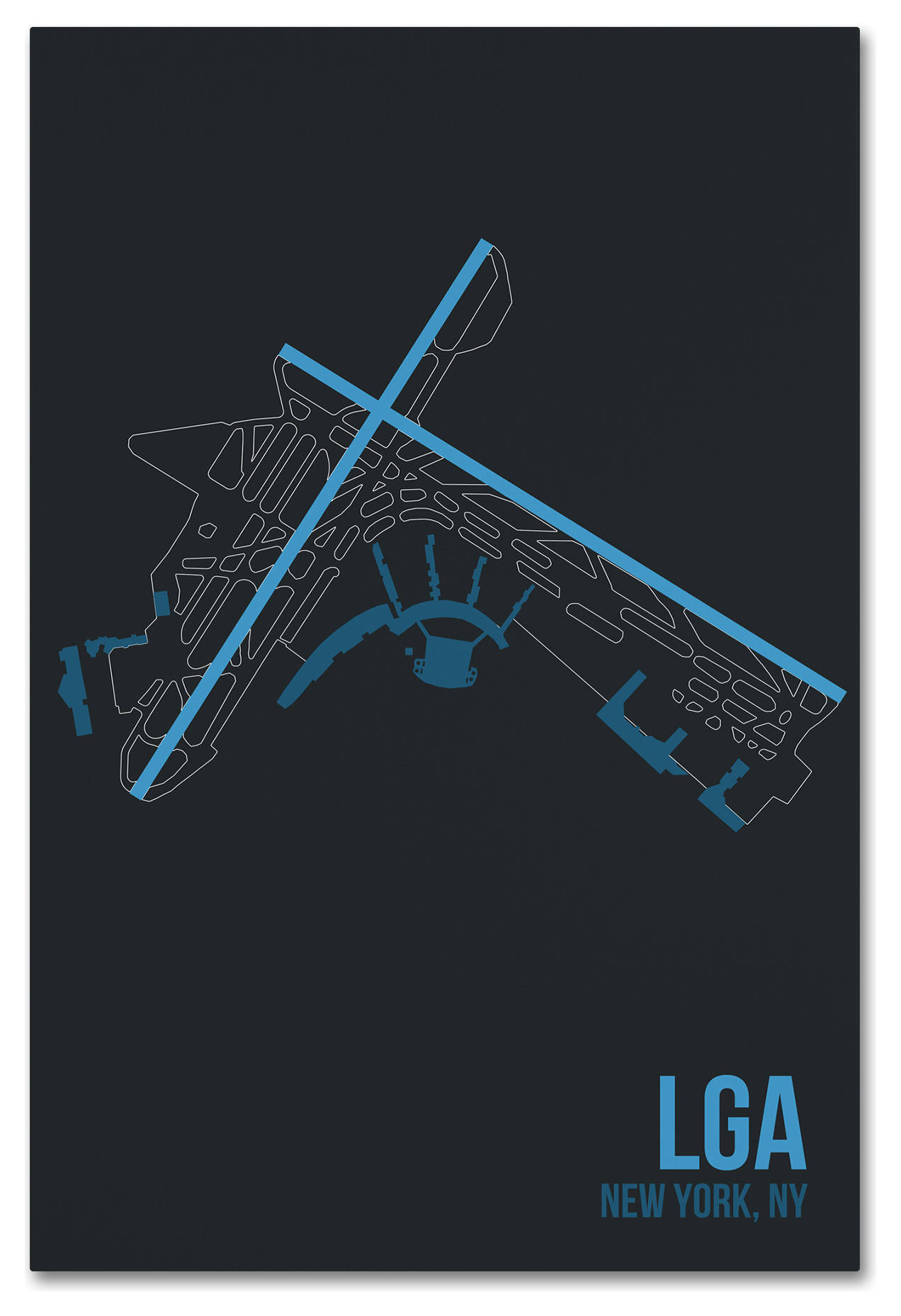 08 Left 'LGA Airport Layout' Canvas Art, 32"x 22" - Contemporary ...
