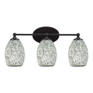 Capri 3-Light Bath Bar, Matte Black/Black Fusion - Transitional ...