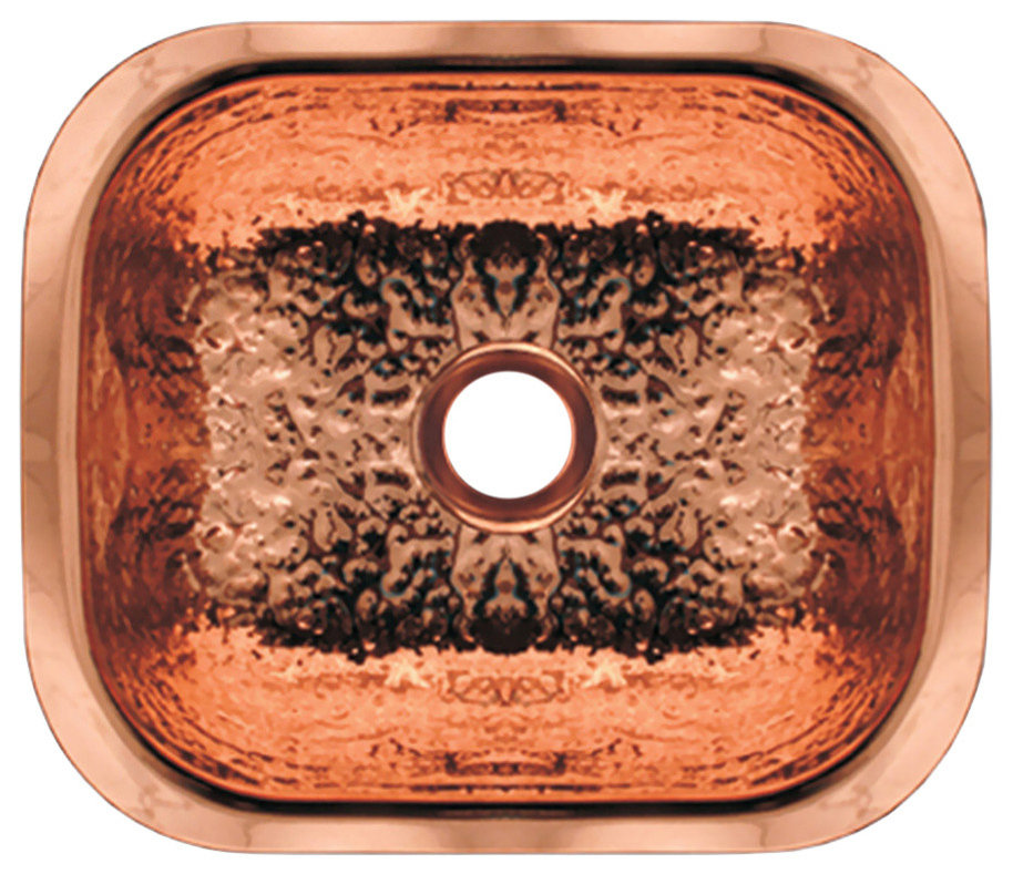 Rectangular Undermount Entertainment/Prep Sink With A Hammered Texture ...