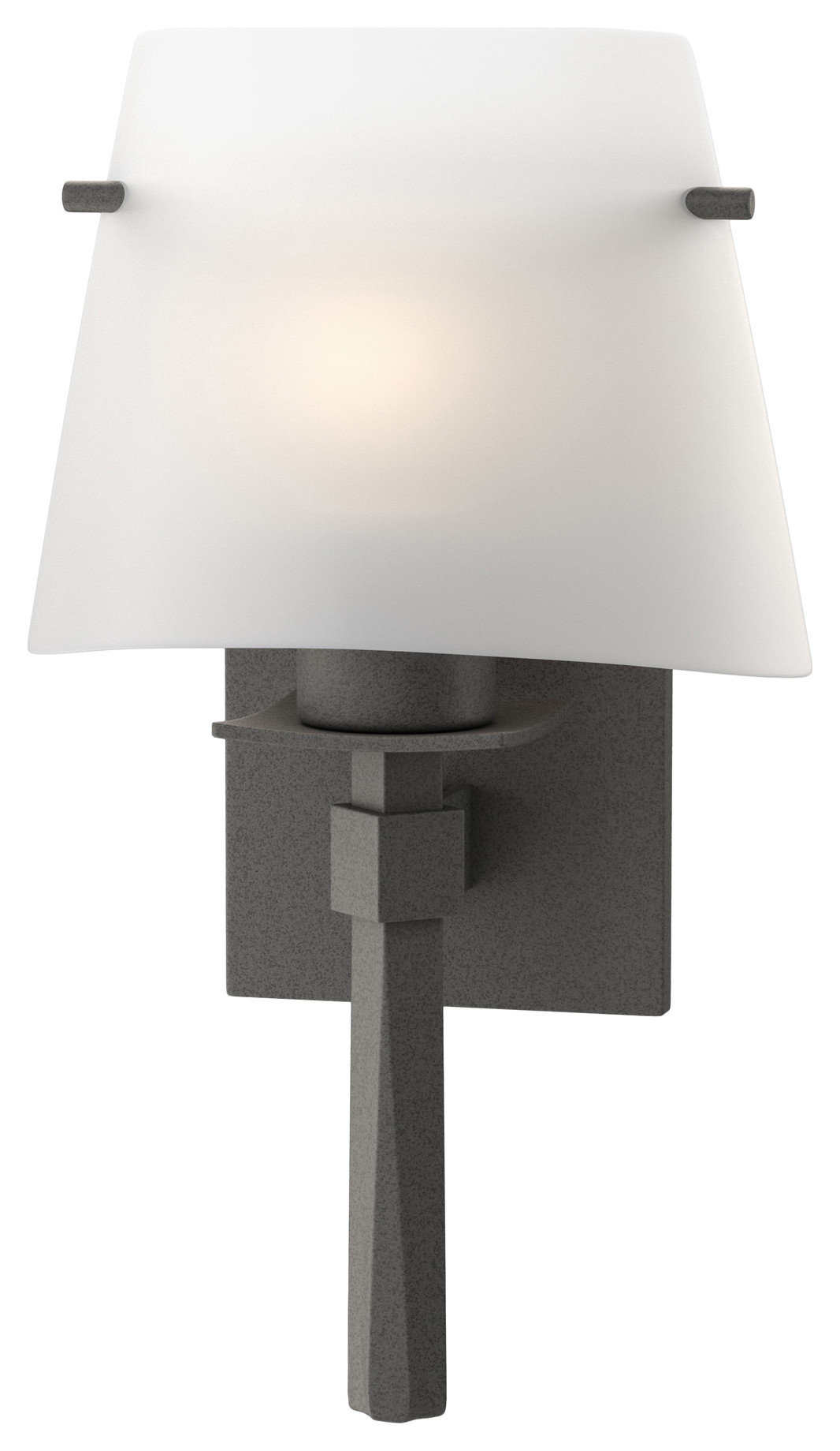 Beacon Hall Half Cone Glass Sconce, Natural Iron, Opal Glass ...