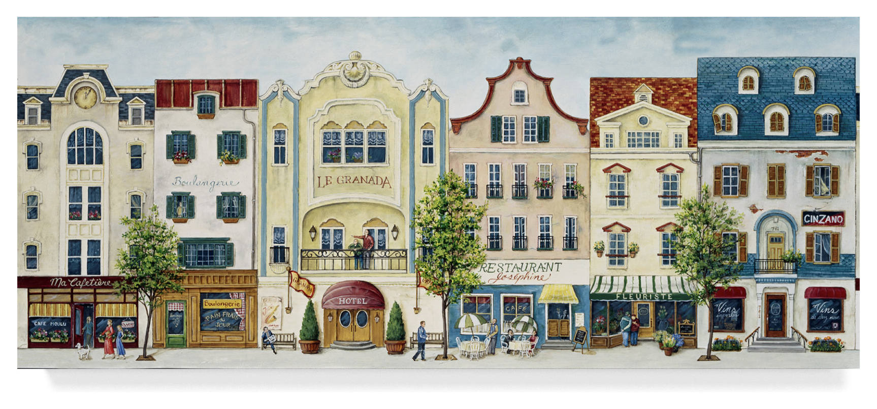 "Storefronts" by Lisa Audit, Canvas Art, 8"x19" - Farmhouse - Prints ...