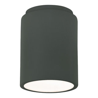 Radiance Cylinder Flush-Mount, Pewter Green, E26 - Transitional - Flush ...