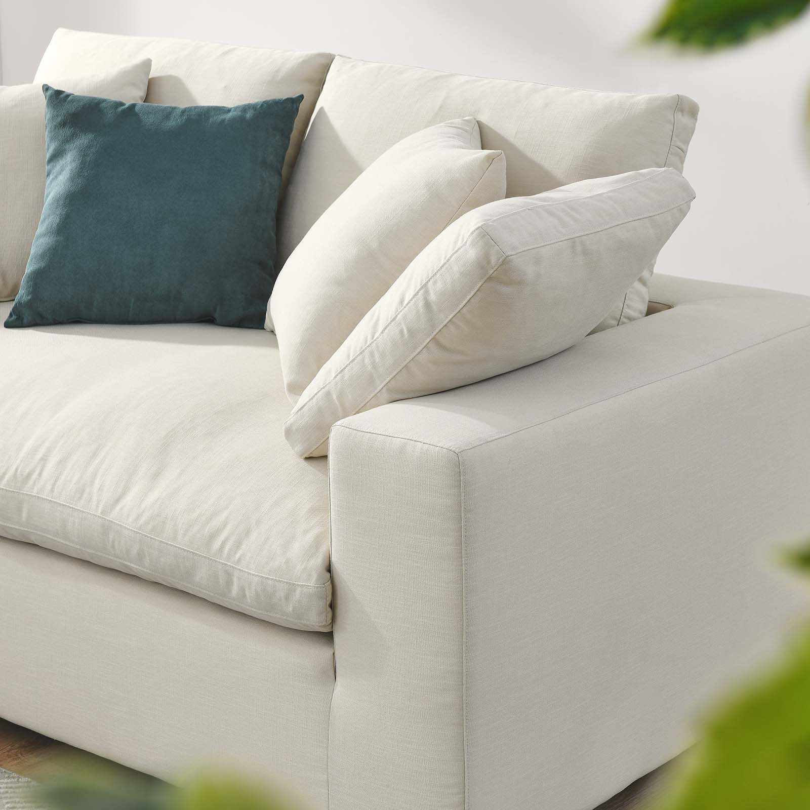 Commix Down Filled Overstuffed Loveseat - Light Beige - Transitional ...