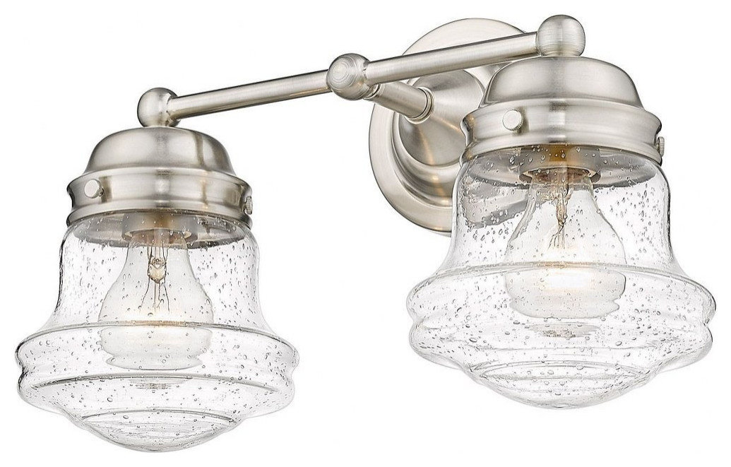 2 Light Vanity Light Fixture In Transitional Style-9.5 Inches Tall and ...