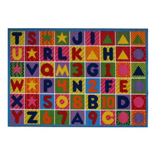 Fun Rugs Fun Time Collection Numbers and Letters Area Rug, 19"x29 ...