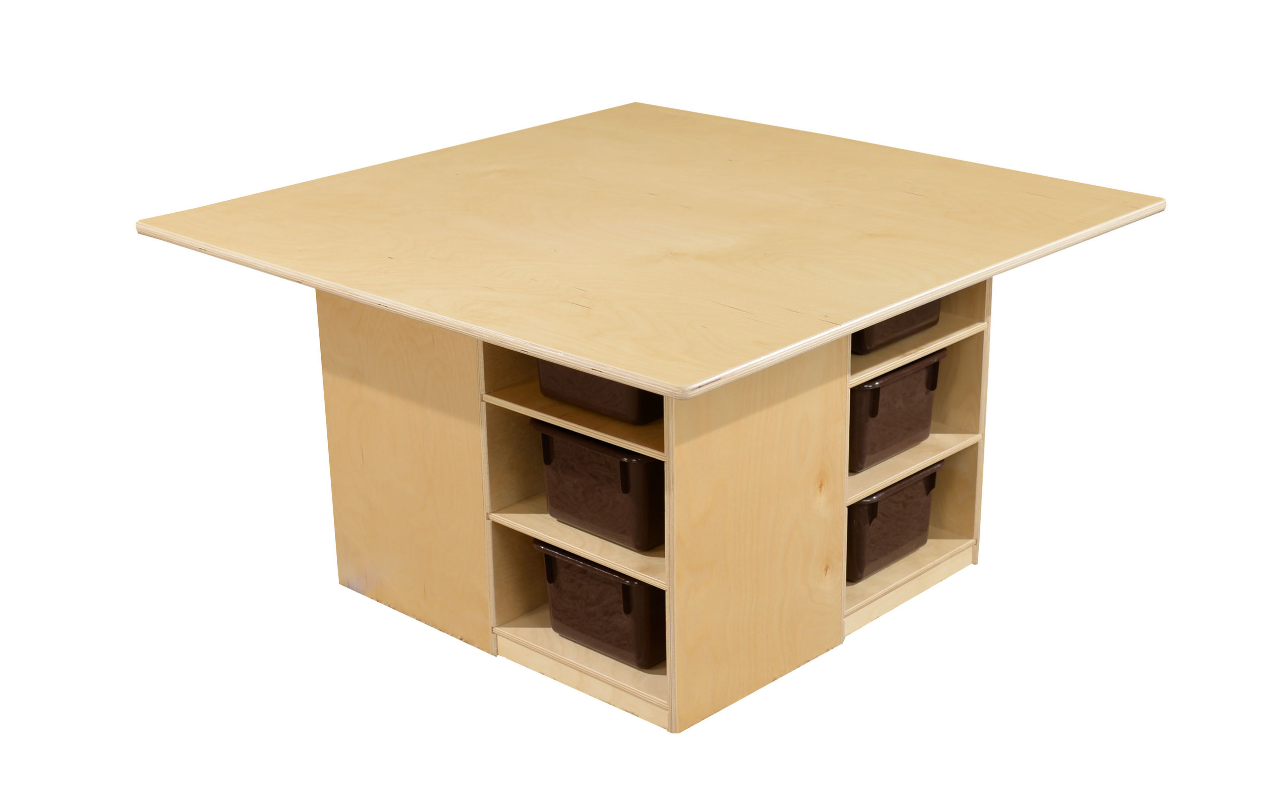 Cubby Table with (12) Brown Trays - Transitional - Toy Organizers - by ...