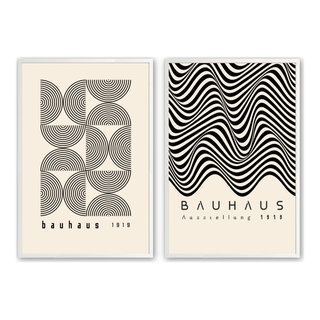 Bauhaus Wall Art, Set of 2 Framed Print, 18" x 24" - Contemporary ...