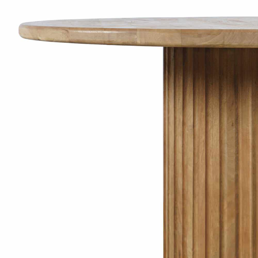 Breck Solid Wood 48 Round Mid-Century Modern Fluted Pedestal Dining ...