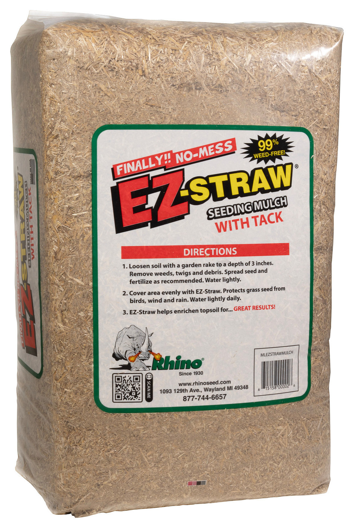 EZ-Straw Seeding Mulch with Tackifier Biodegradable Processed Straw a 2 ...