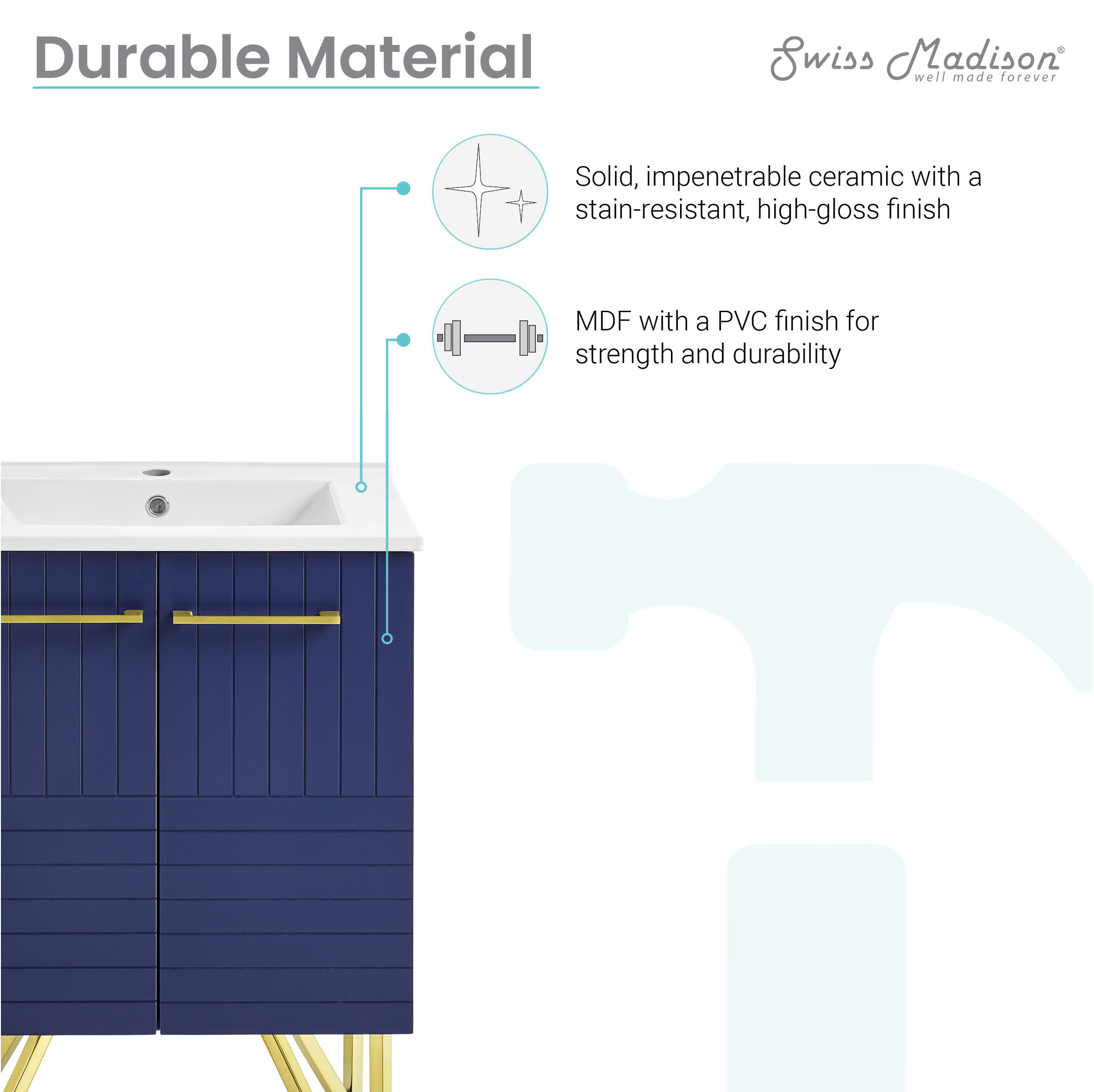 Annecy 24" Bathroom Vanity, Granger Blue - Contemporary - Bathroom ...