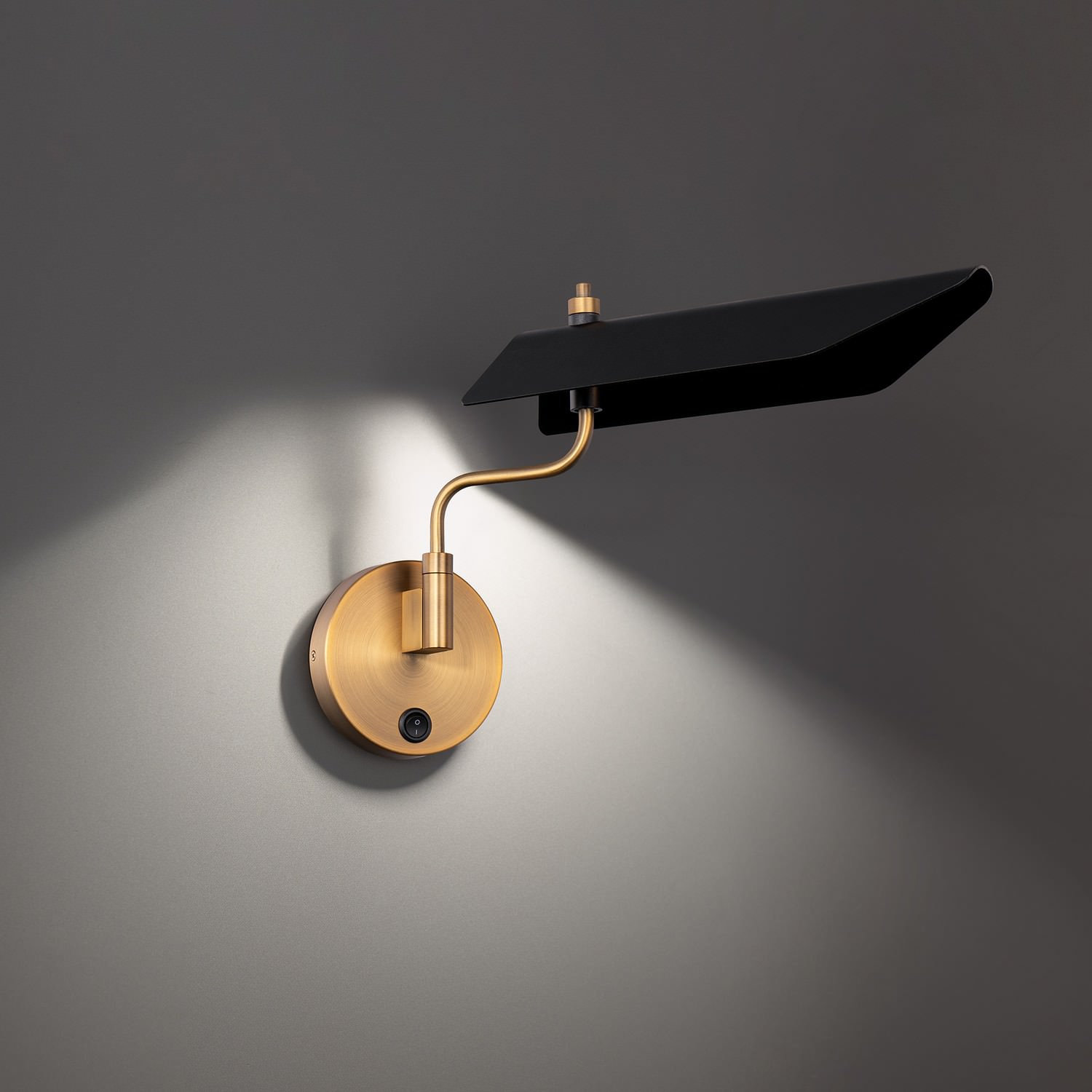 Loyd LED Swing Arm in Black/Aged Brass - Transitional - Swing Arm Wall ...