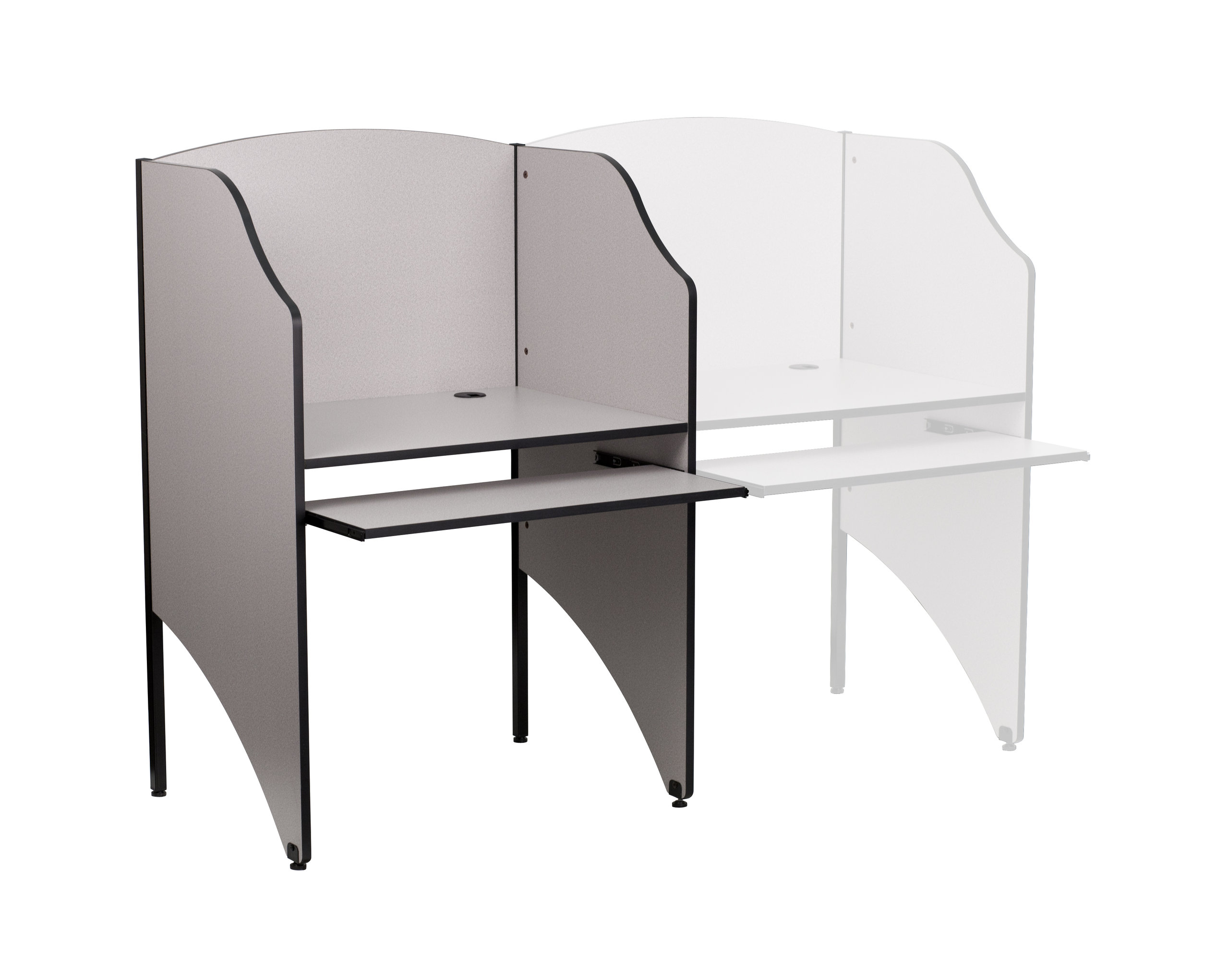 Starter Study Carrel in Nebula Grey Finish - Contemporary - Desks And ...