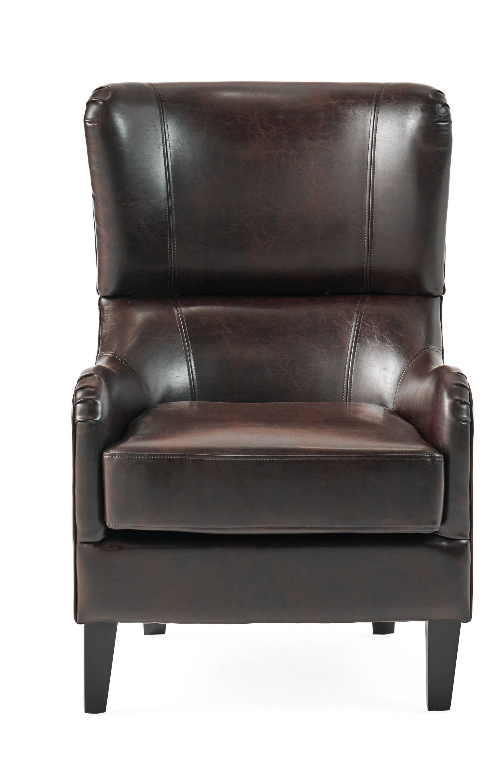 GDF Studio Ellery Brown Leather Club Chair - Transitional - Armchairs ...