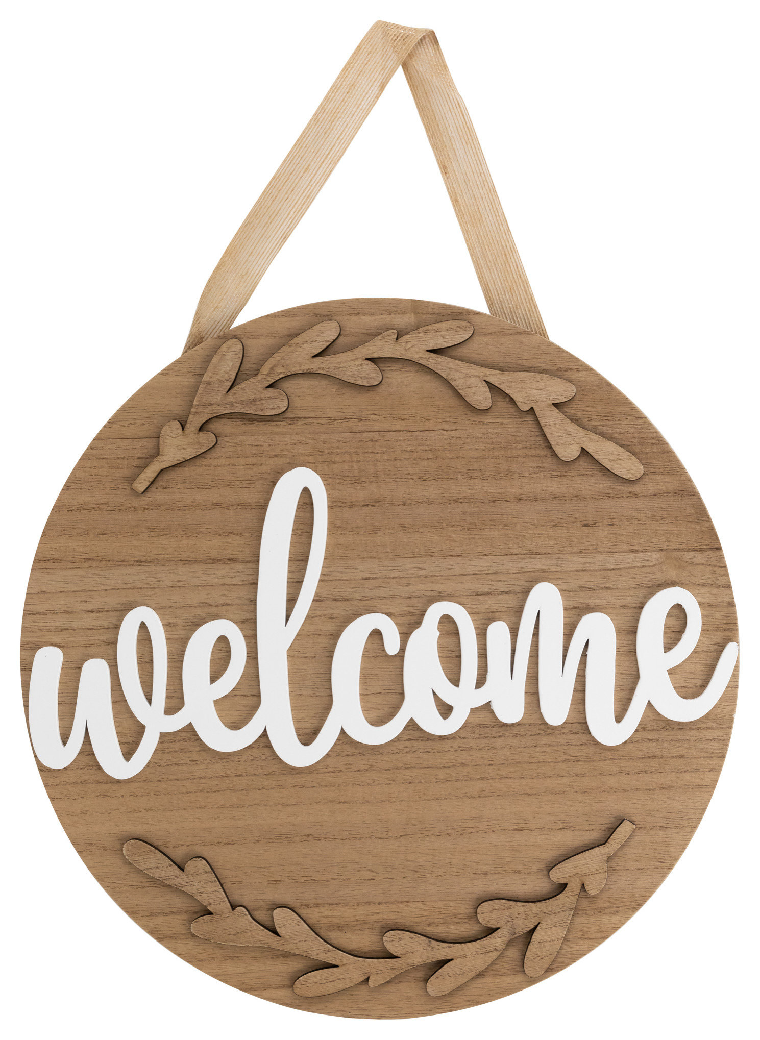 Welcome Daily Branches Wooden Wall Sign 15.75" - Contemporary - Novelty ...