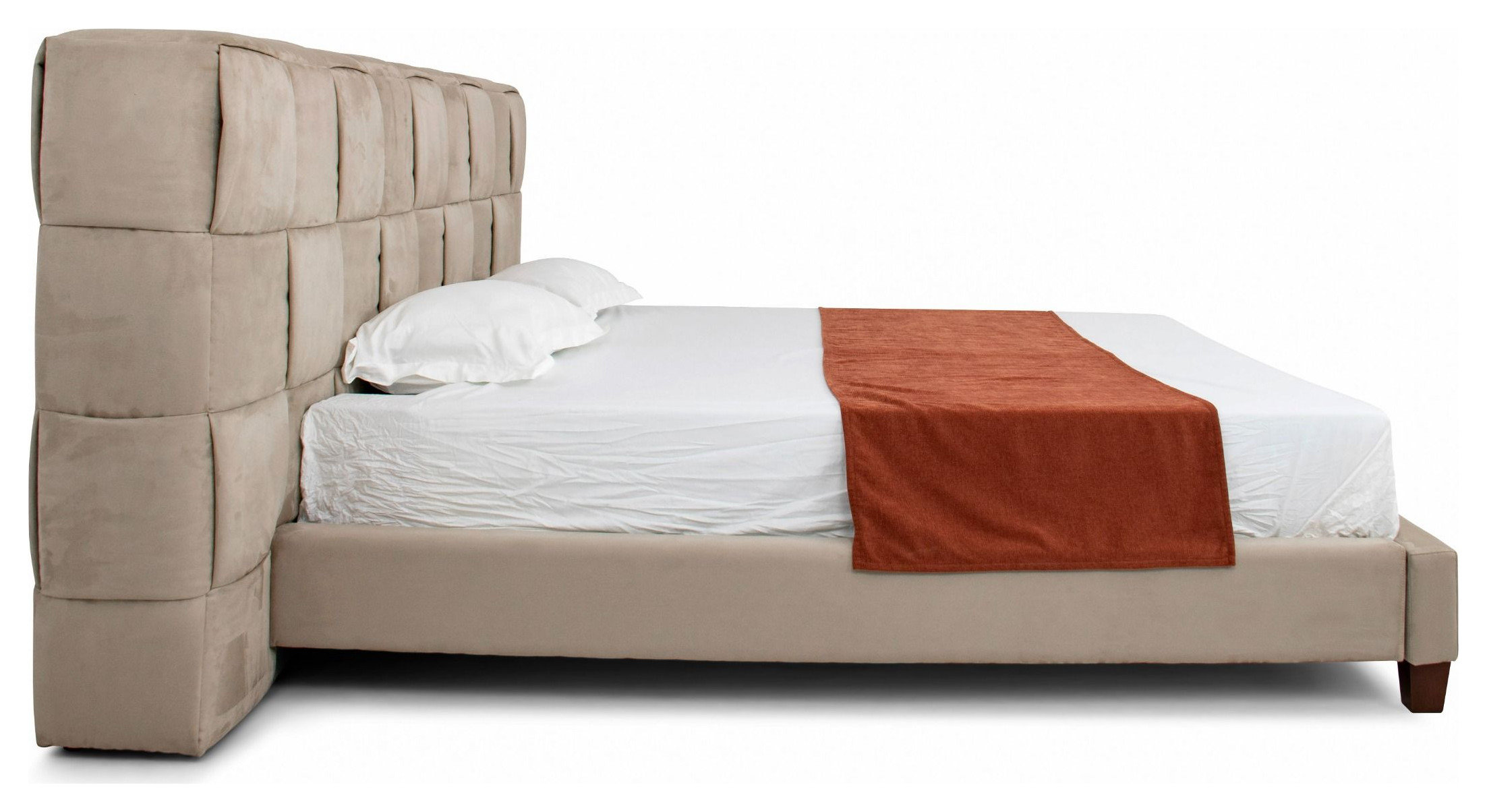 Modrest McKamey Modern Beige Fabric Bed, Eastern King - Transitional ...
