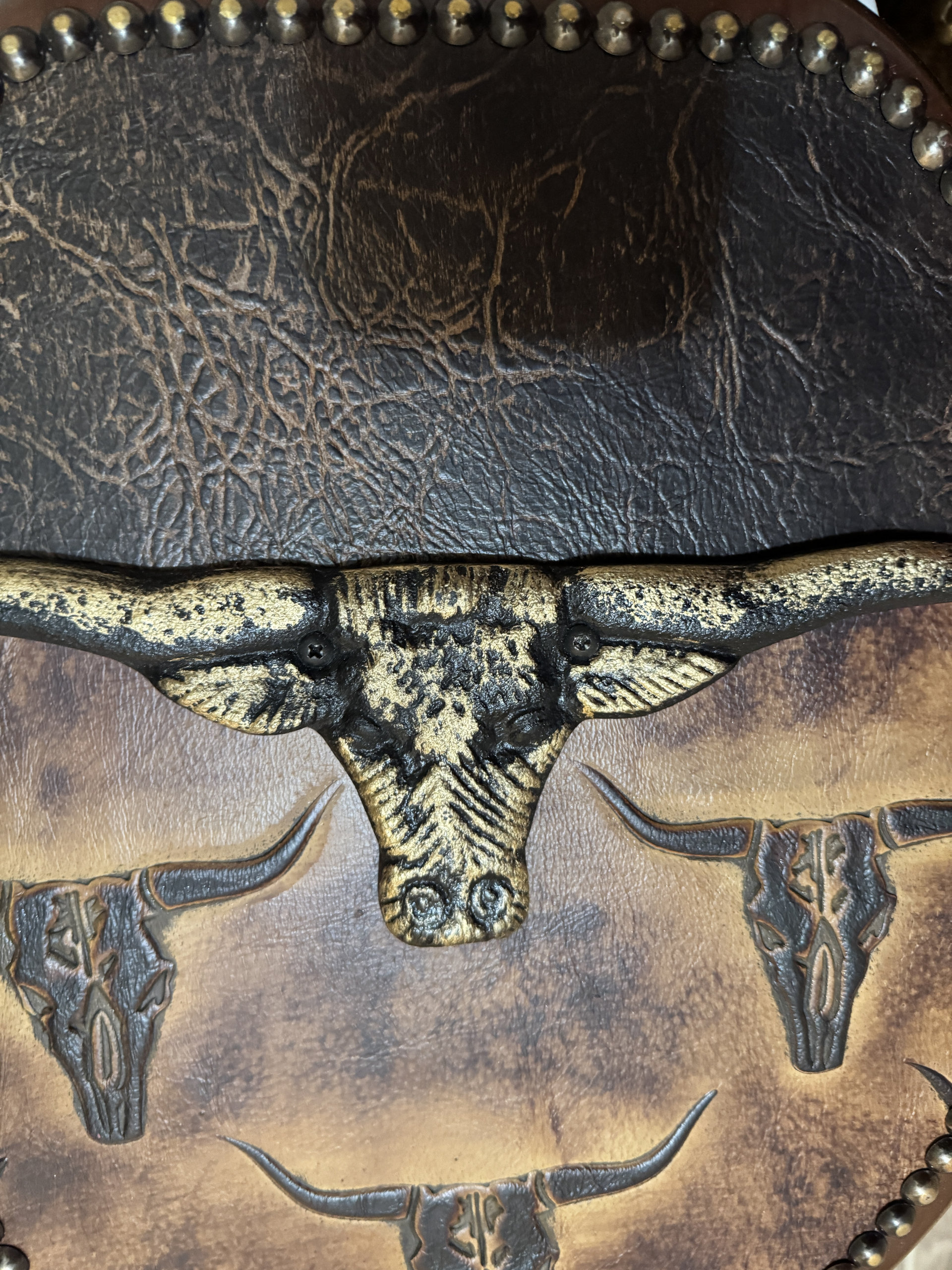 Longhorn Leather Deco Toilet Seat - Rustic - Toilet Seats - by Your ...
