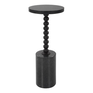 Uttermost Bead 10x24" Black Marble Drink Table - Transitional - Side ...